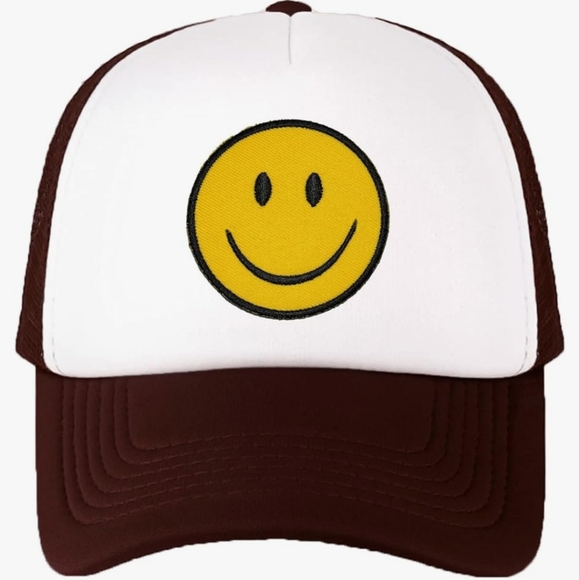 Accessories | Retro Tracker Hat Mesh Baseball Cap With Smile Patch Foam ...